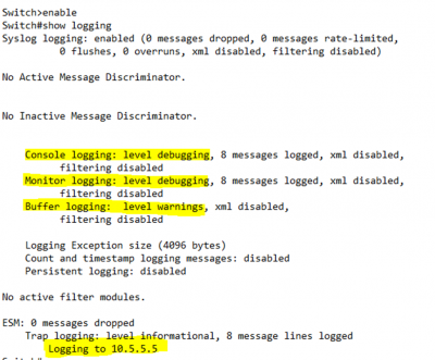 4.5 Describe the use of syslog features including facilities and levels ...